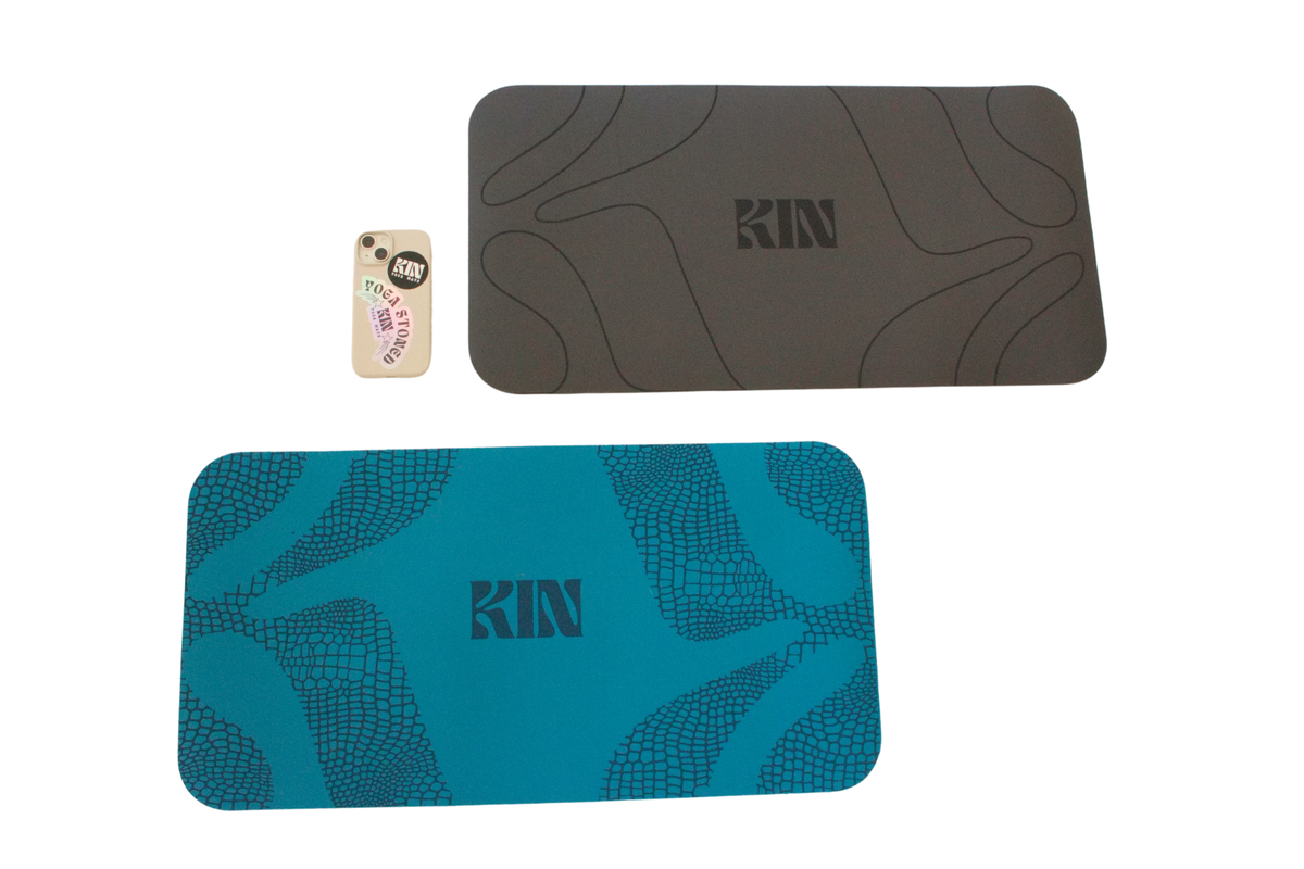 The Kin MINI Yoga Mat - Teal Croc | Kin Yoga Mats